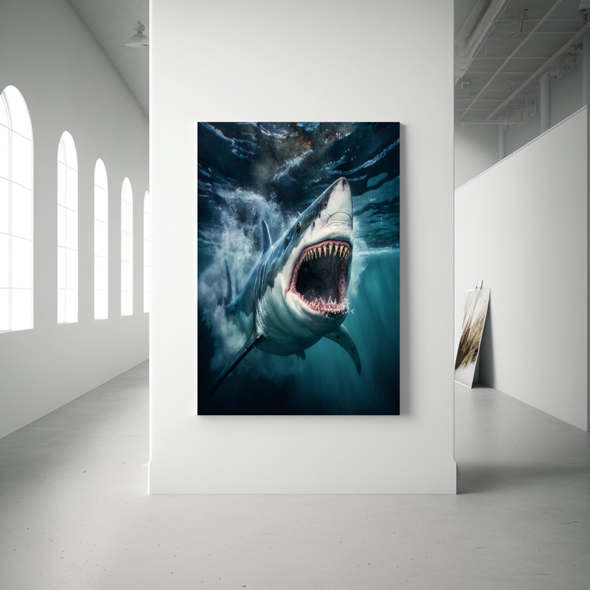 Great White Shark Color and Watercolor 2 Pack AI Digital Download ...