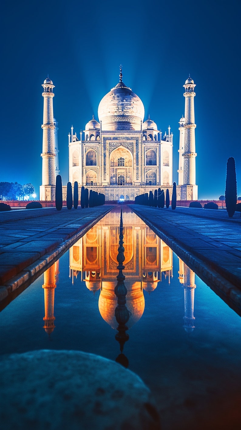 Taj Mahal Lit up AI Digital Download Digital Art Digital Image Landmark ...