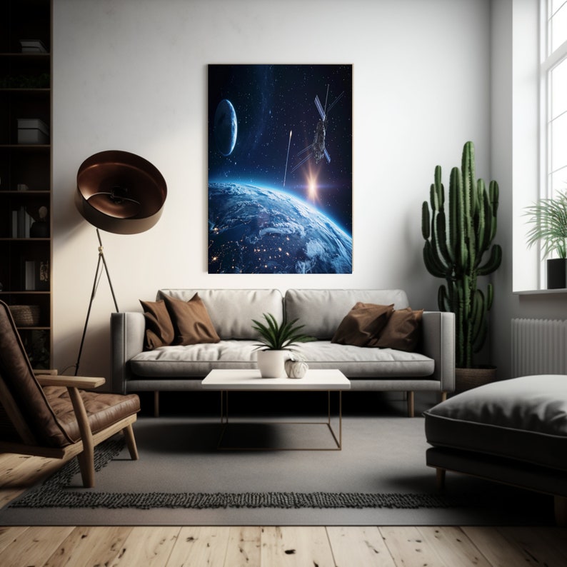 Majestic Space Mission Satellite Digital Art AI Digital Download ...