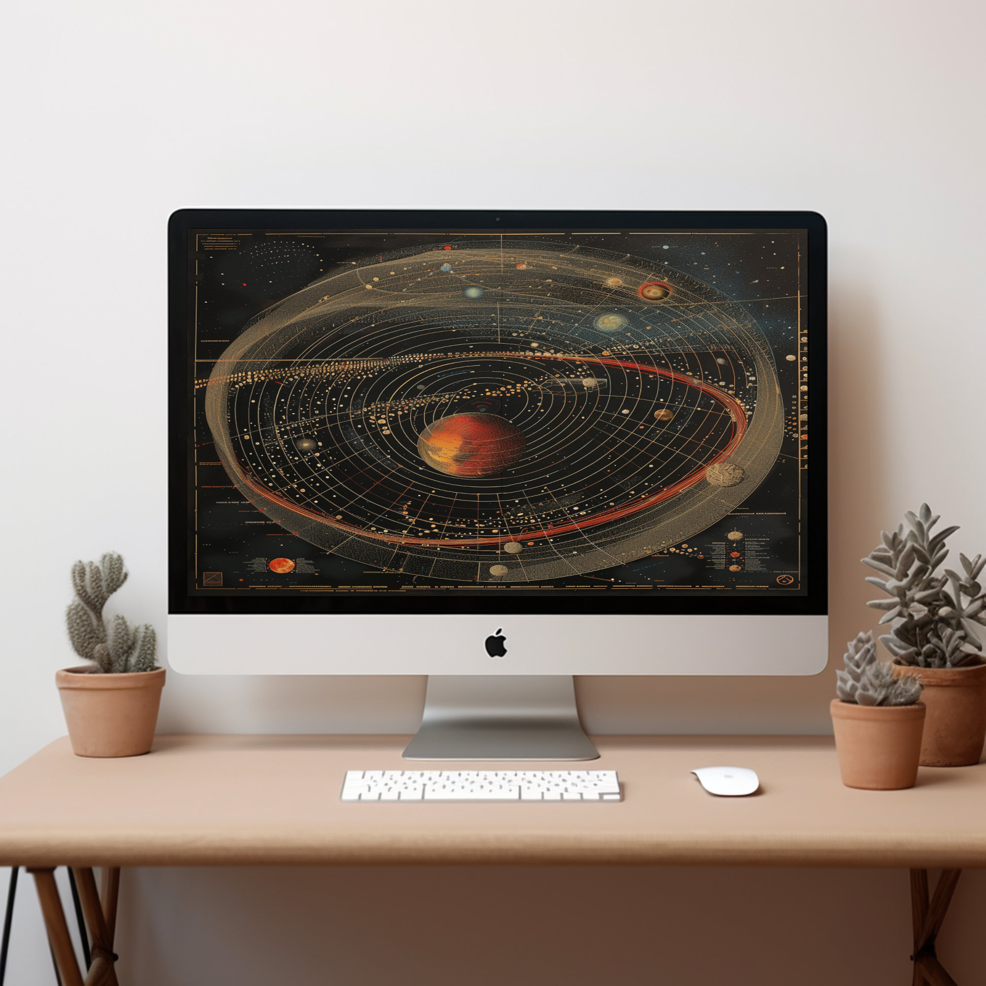 Orbital Majesty Solar System Wall Digital Art AI Digital Download ...