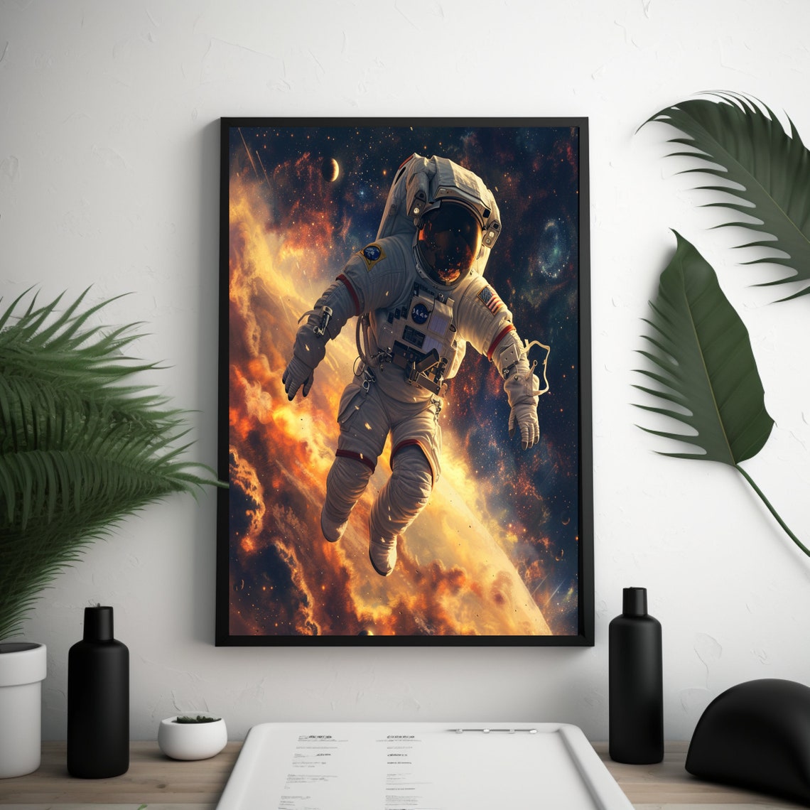 Cosmic Explorer Astronaut Stunning Outer Space Digital Art AI Digital ...