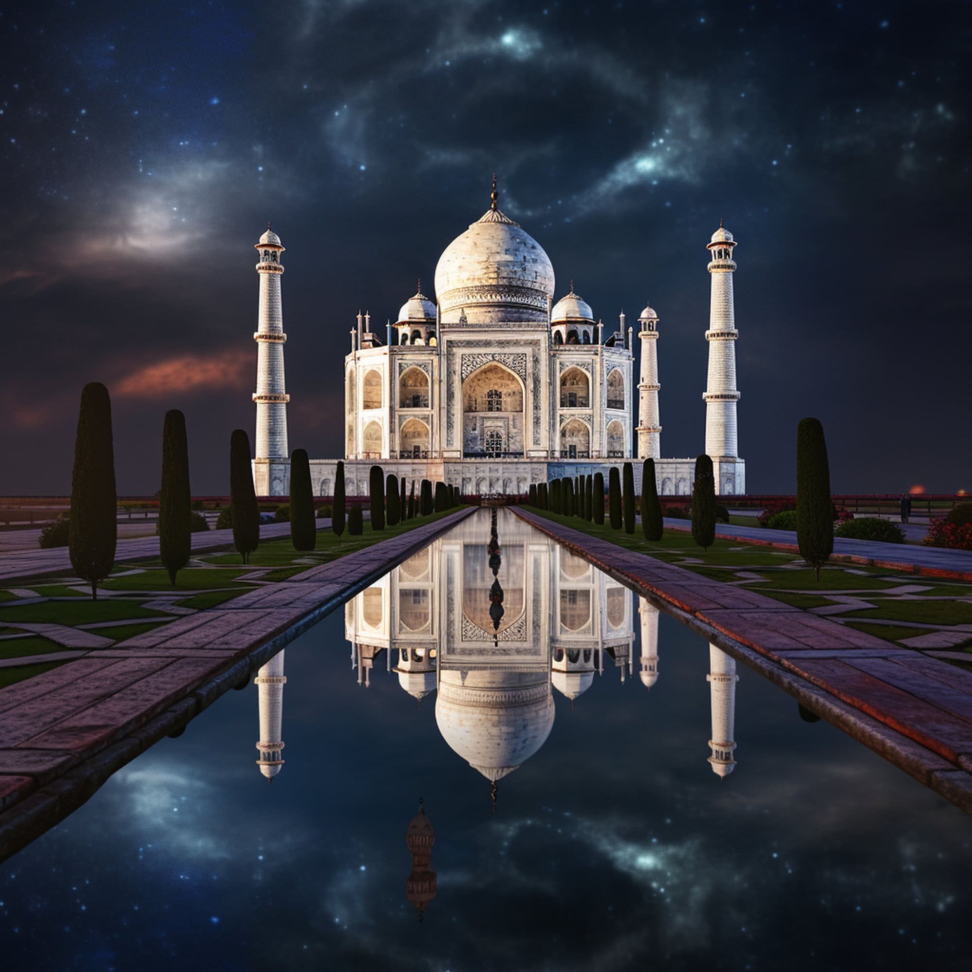 Taj Mahal Night AI Digital Download Digital Art Digital Image Landmark ...