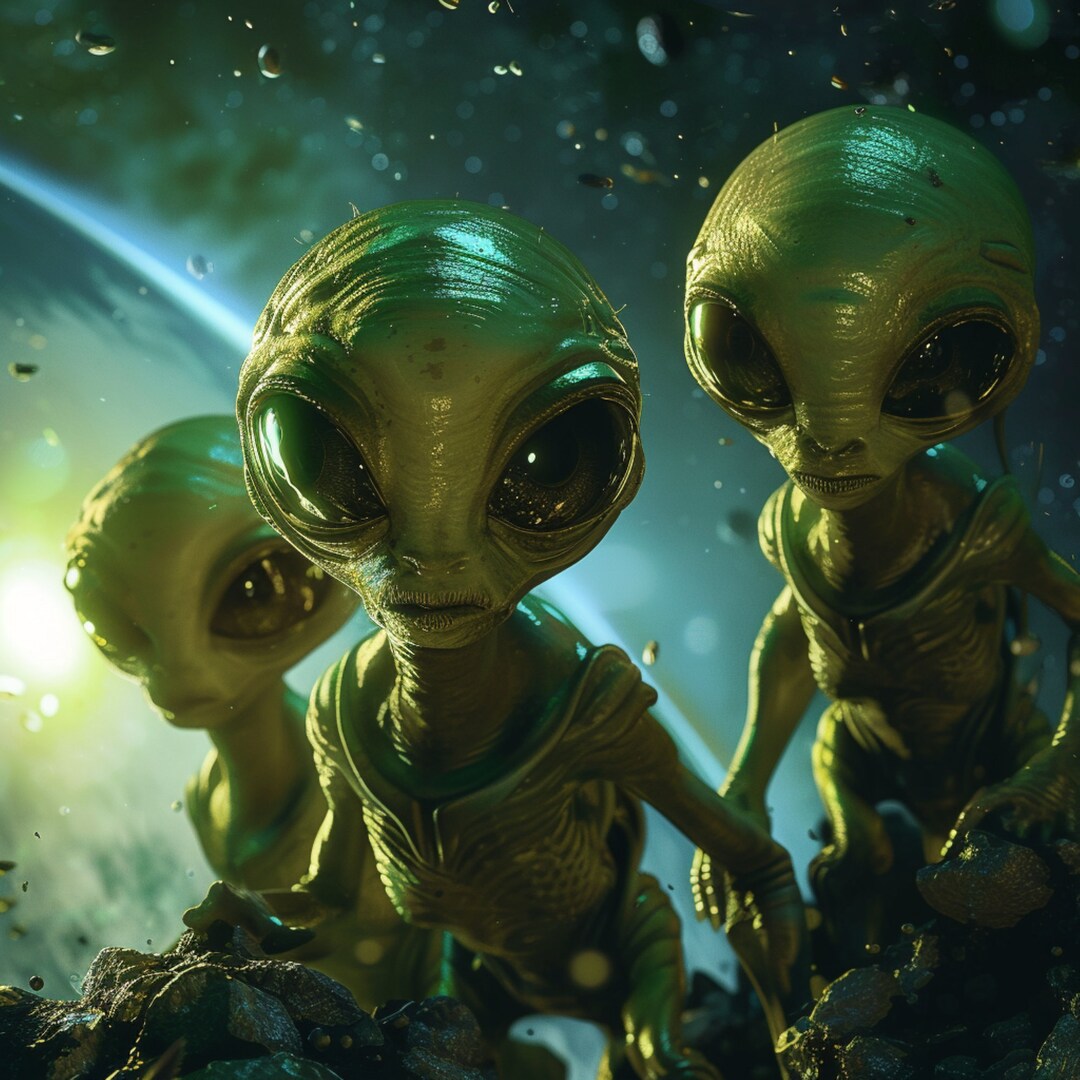 Cosmic Explorers Alien Digital Art AI Digital Download Digital Art ...