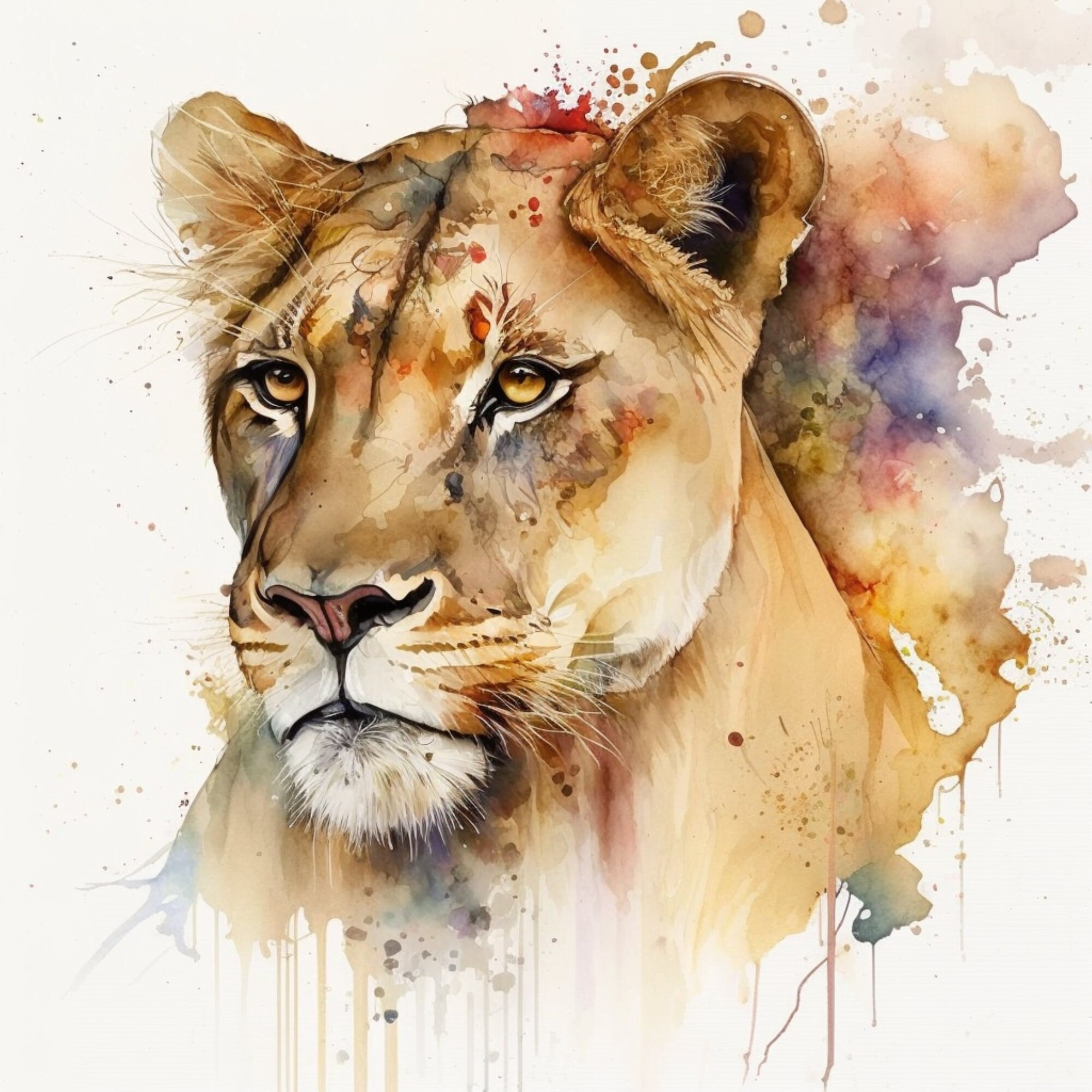 Female Lion 12 Pack AI Digital Download Color Black and White Geometric ...