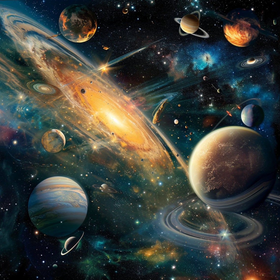 Cosmic Symphony Digital Art AI Digital Download Digital Art Digital ...