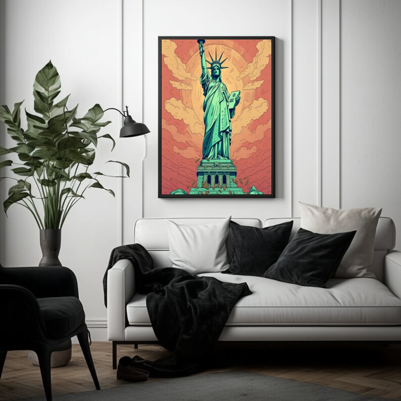 Statue of Liberty Dan Hipp AI Digital Download Digital Art Digital ...