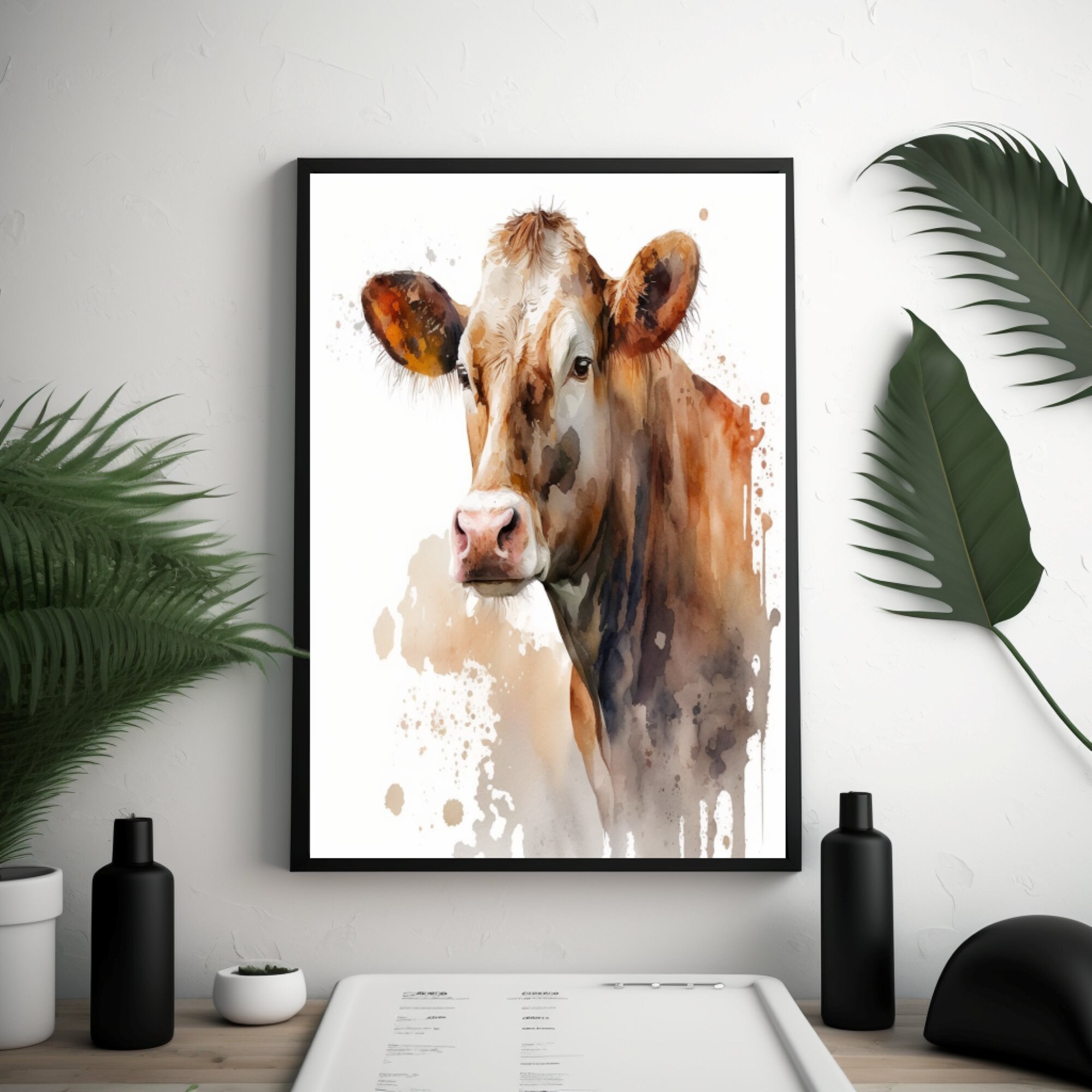 Cow Color and Watercolor 2 Pack AI Digital Download - Etsy