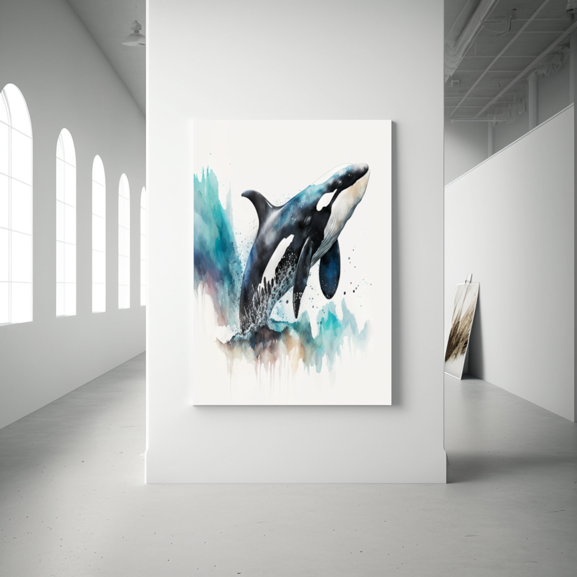 Orca Color and Watercolor 2 Pack AI Digital Download Digital Art Animal ...