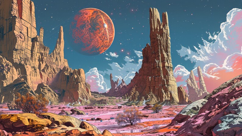 Alien Desert Landscape Digital Art AI Digital Download Digital Art ...