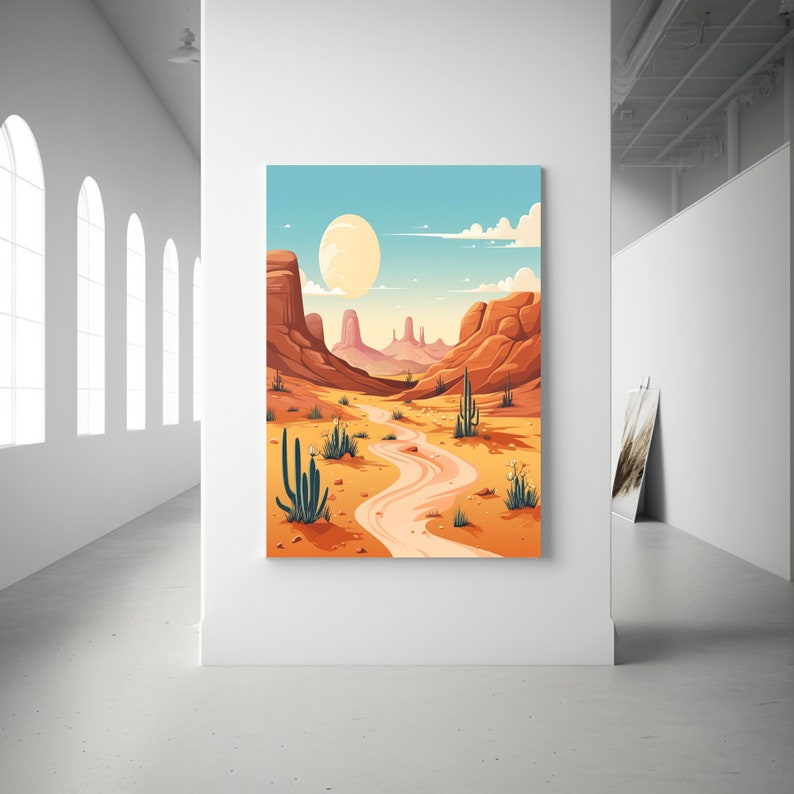 Serenity at Sunset: Desert Pathway Digital Art AI Digital Download ...