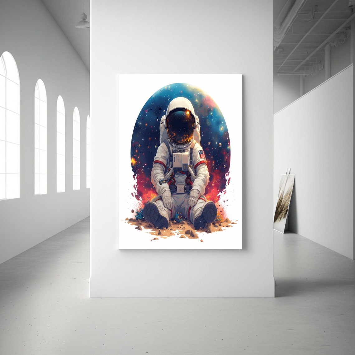 Cosmic Astronaut Art Print Cute Astronaut in Space Digital Art AI ...