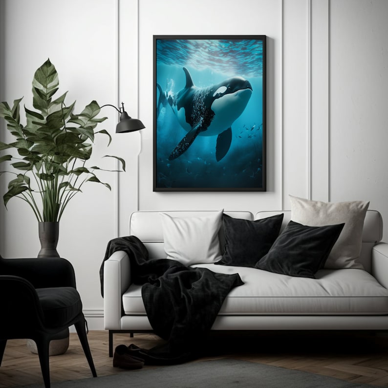 Orca Color and Watercolor 2 Pack AI Digital Download Digital Art Animal ...