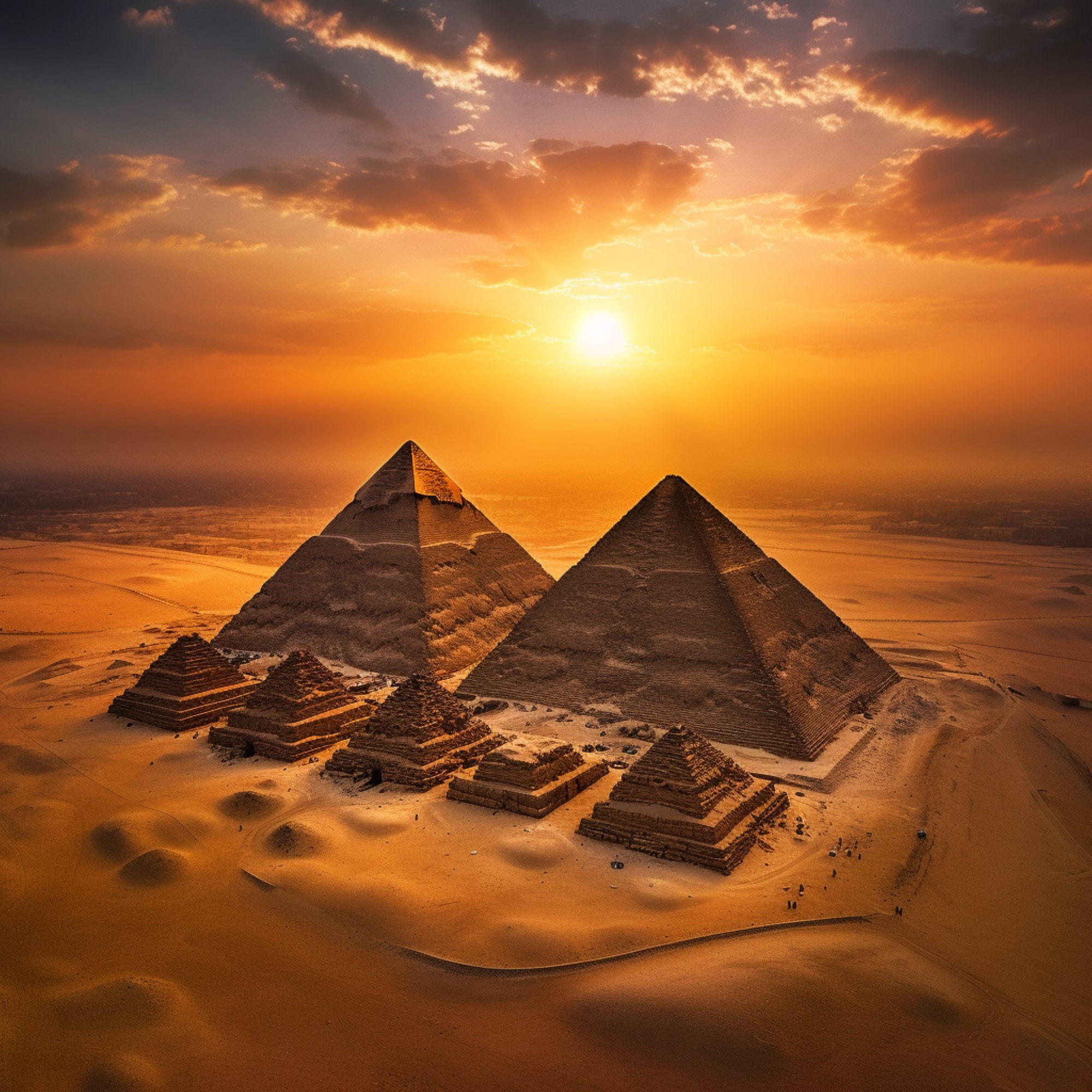 Pyramids of Giza Sunset AI Digital Download Digital Art Digital Image ...