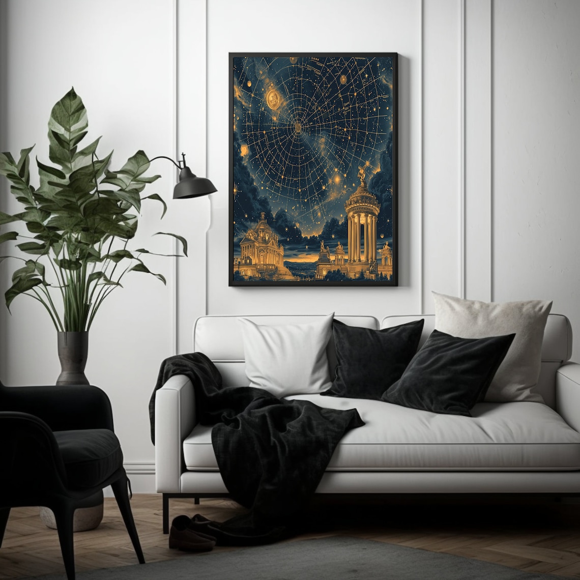 Celestial Elegance: Vintage Star Chart Digital Art AI Digital Download ...