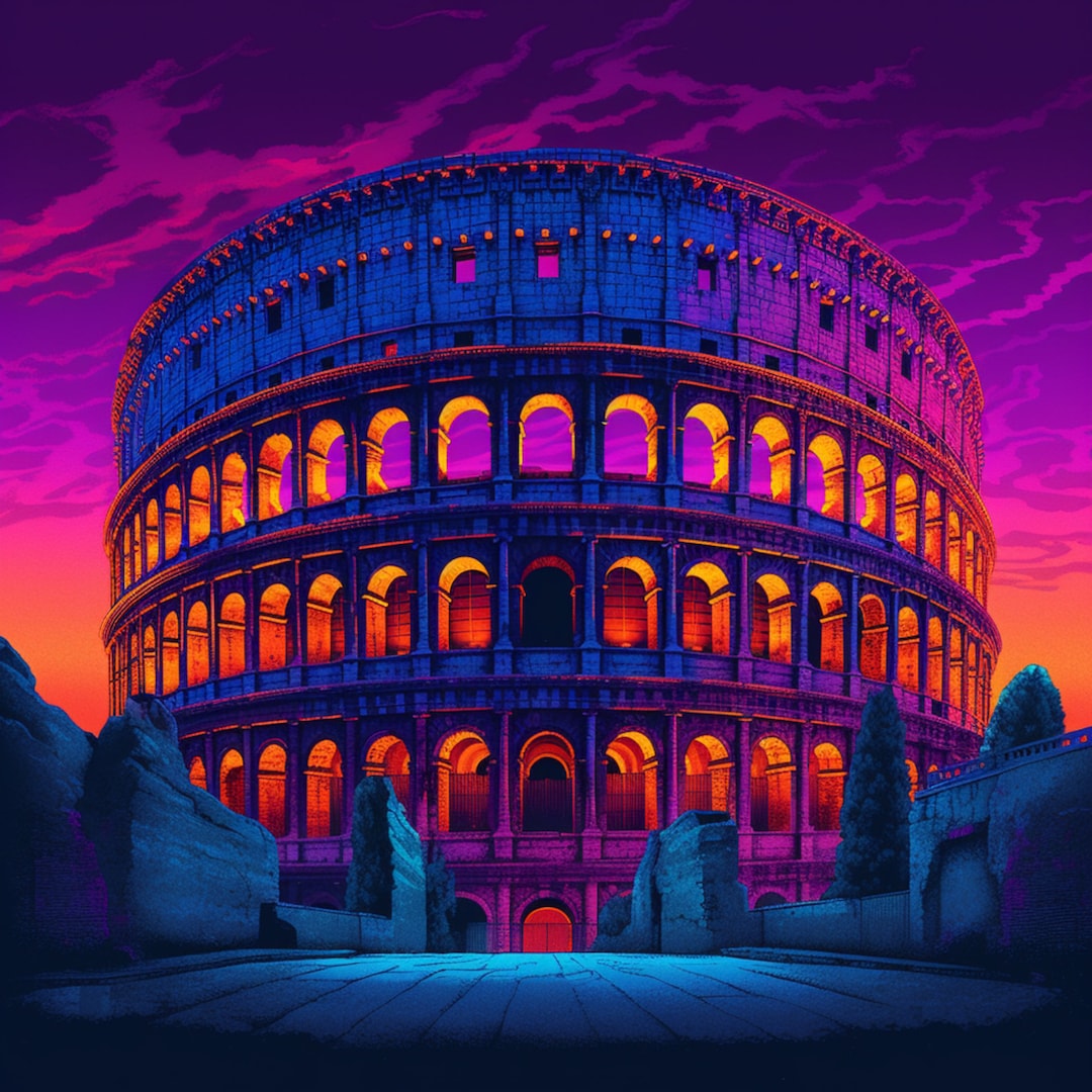 Colosseum Pixel AI Digital Download Digital Art Digital Image Landmark ...