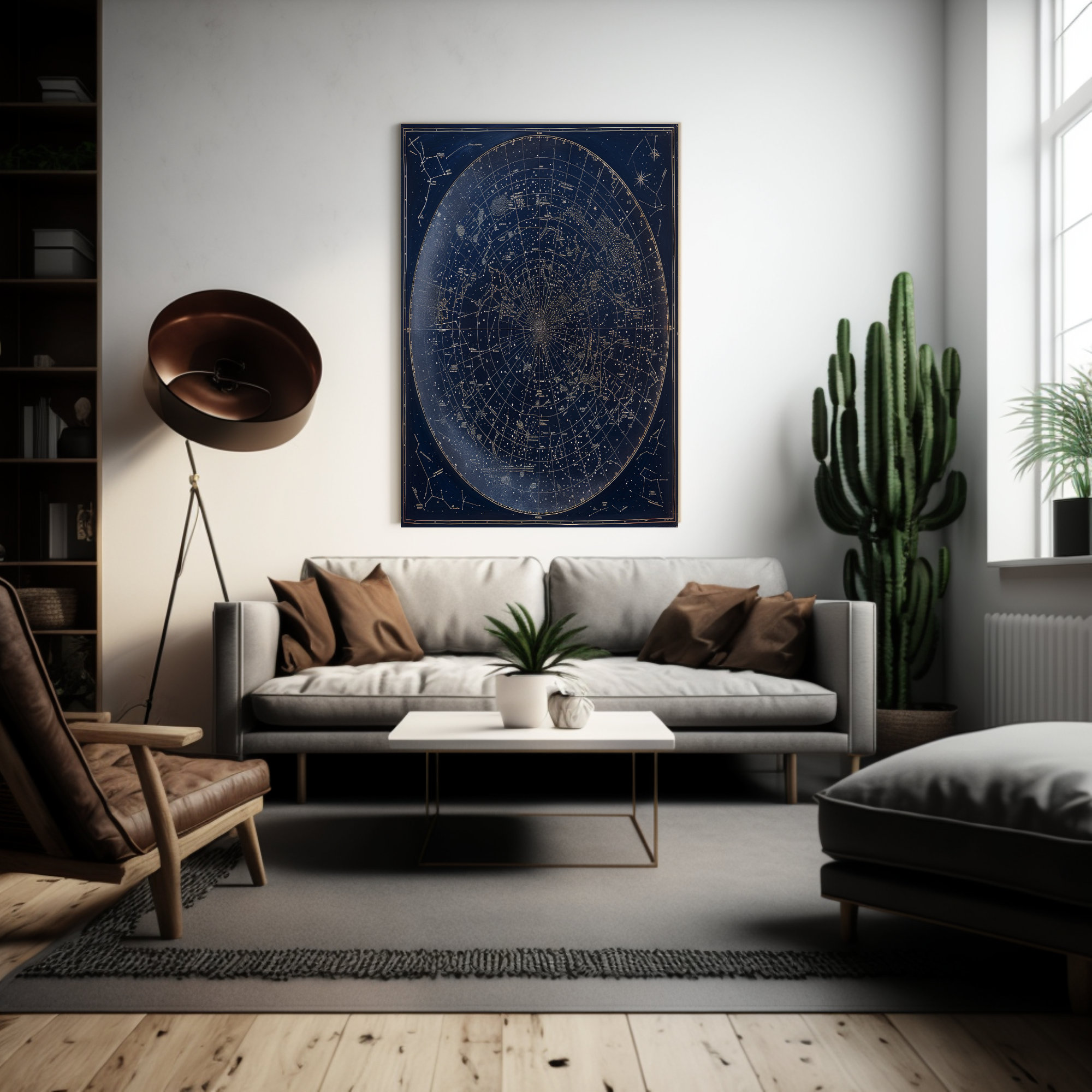 Vintage Celestial Star Chart Digital Art AI Digital Download Digital ...