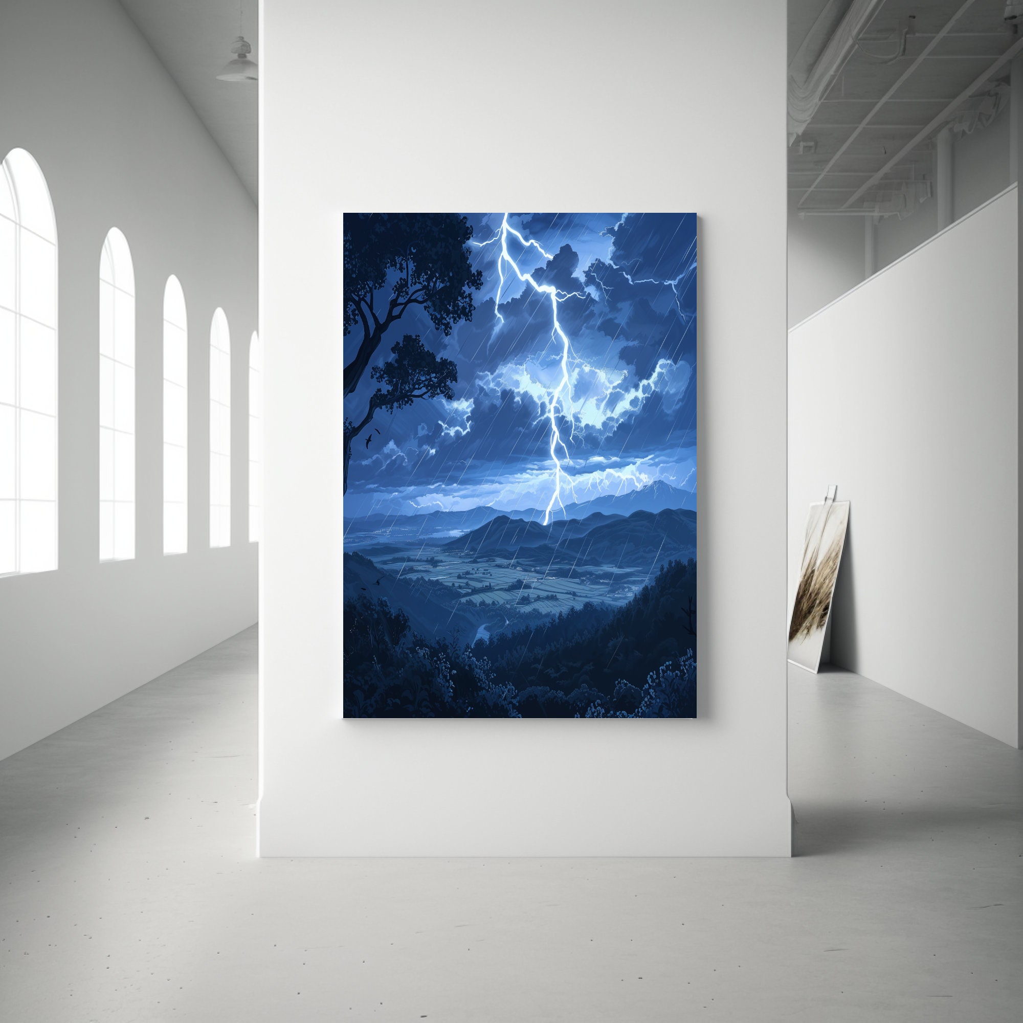 Tempest's Grace Thunderstorm Landscape Digital Art AI Digital Download ...