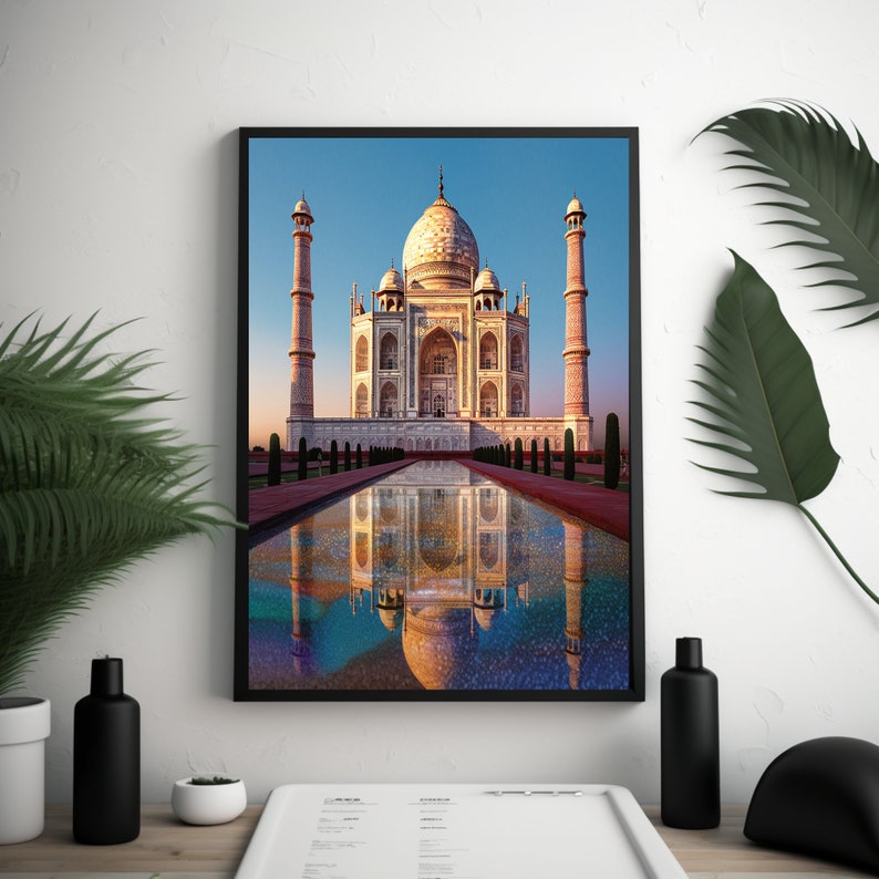 Taj Mahal Steel AI Digital Download Digital Art Digital Image Landmark ...