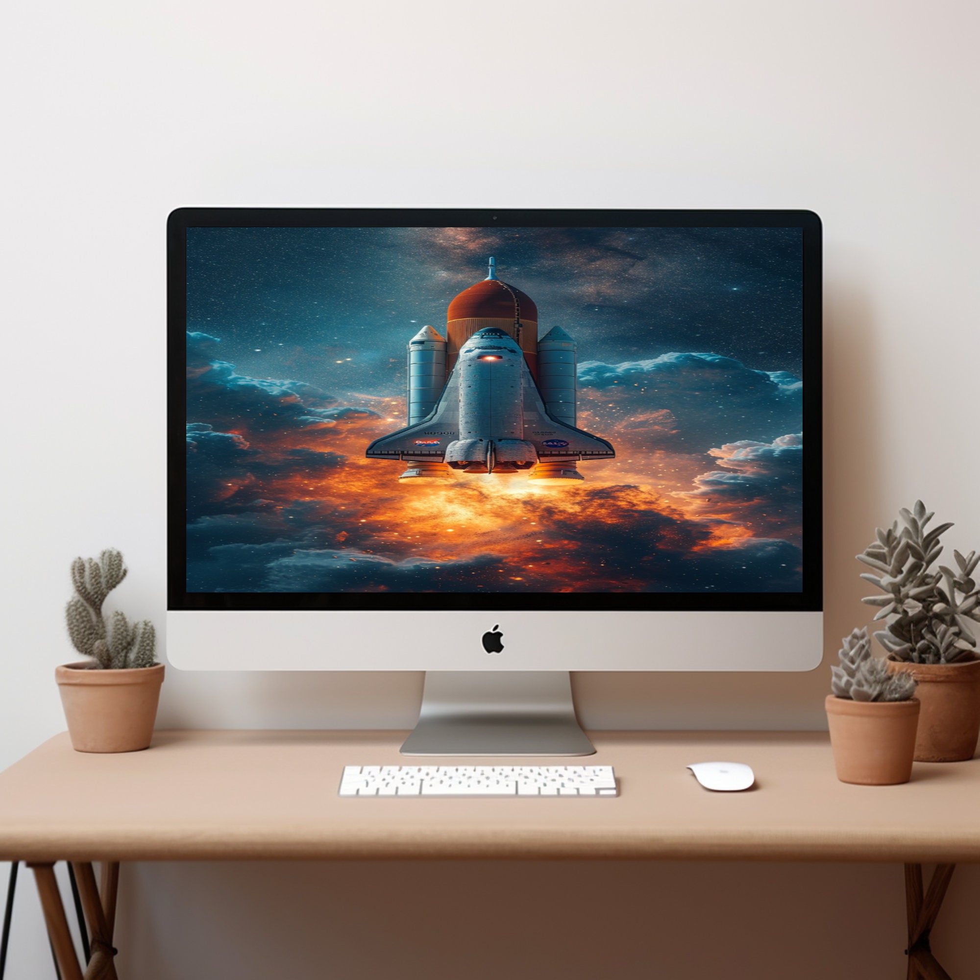 Space Shuttle Launch Poster Digital Art AI Digital Download Digital Art ...