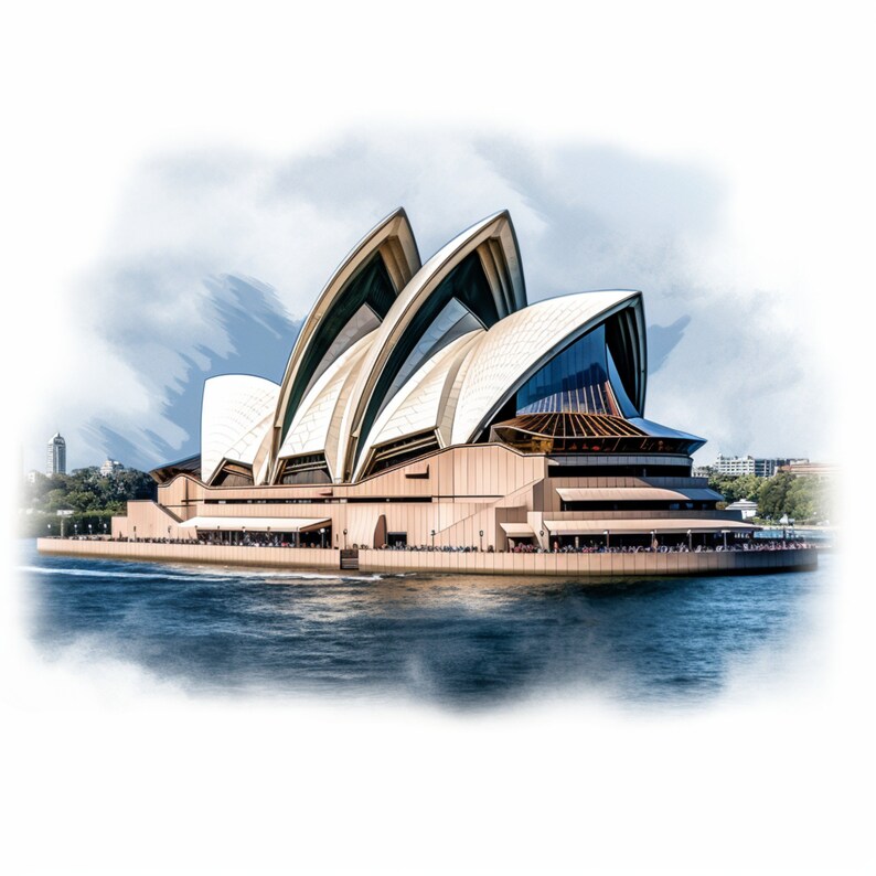 Sydney Opera House Painting AI Digital Download Digital Art Digital ...