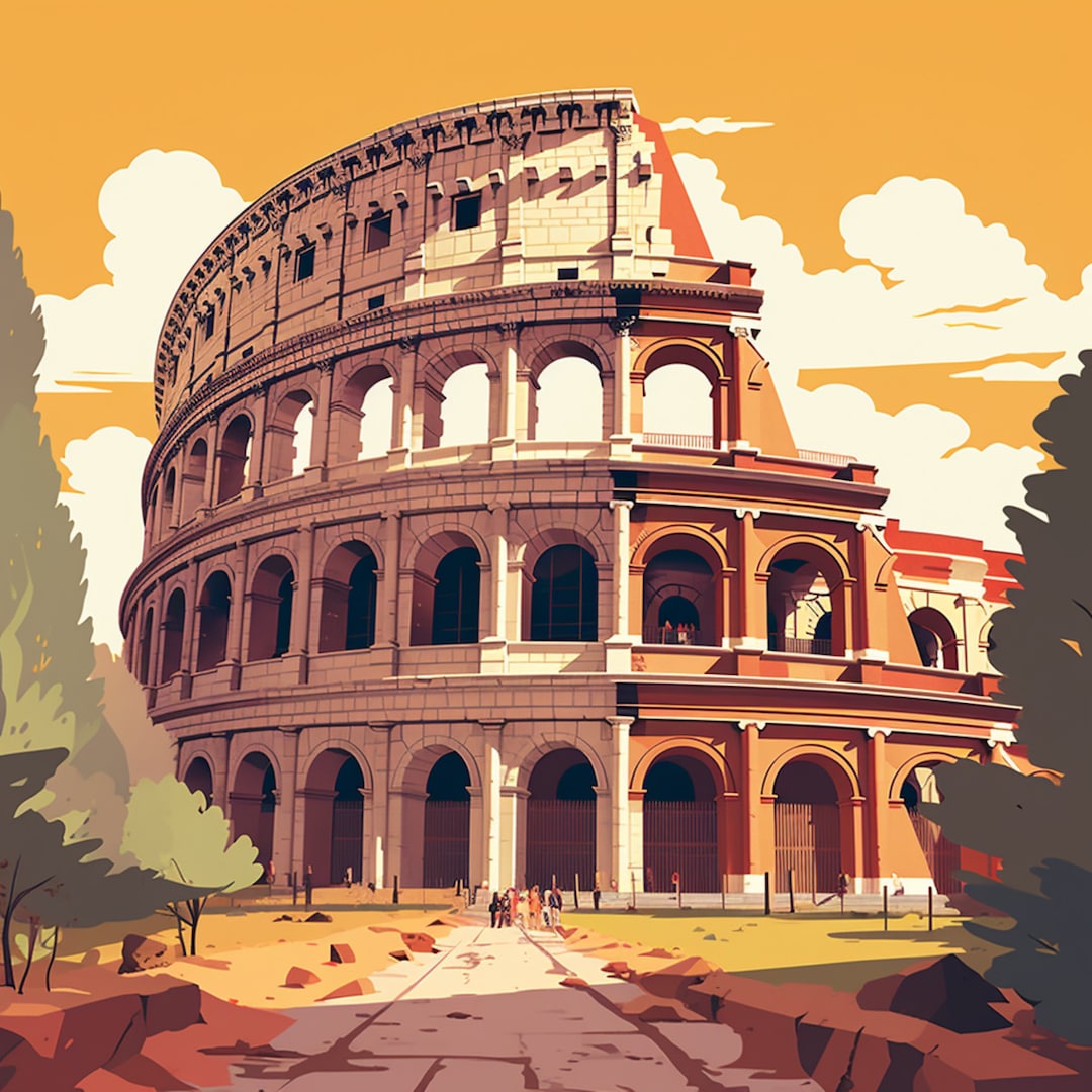 Colosseum Vector AI Digital Download Digital Art Digital Image Landmark ...