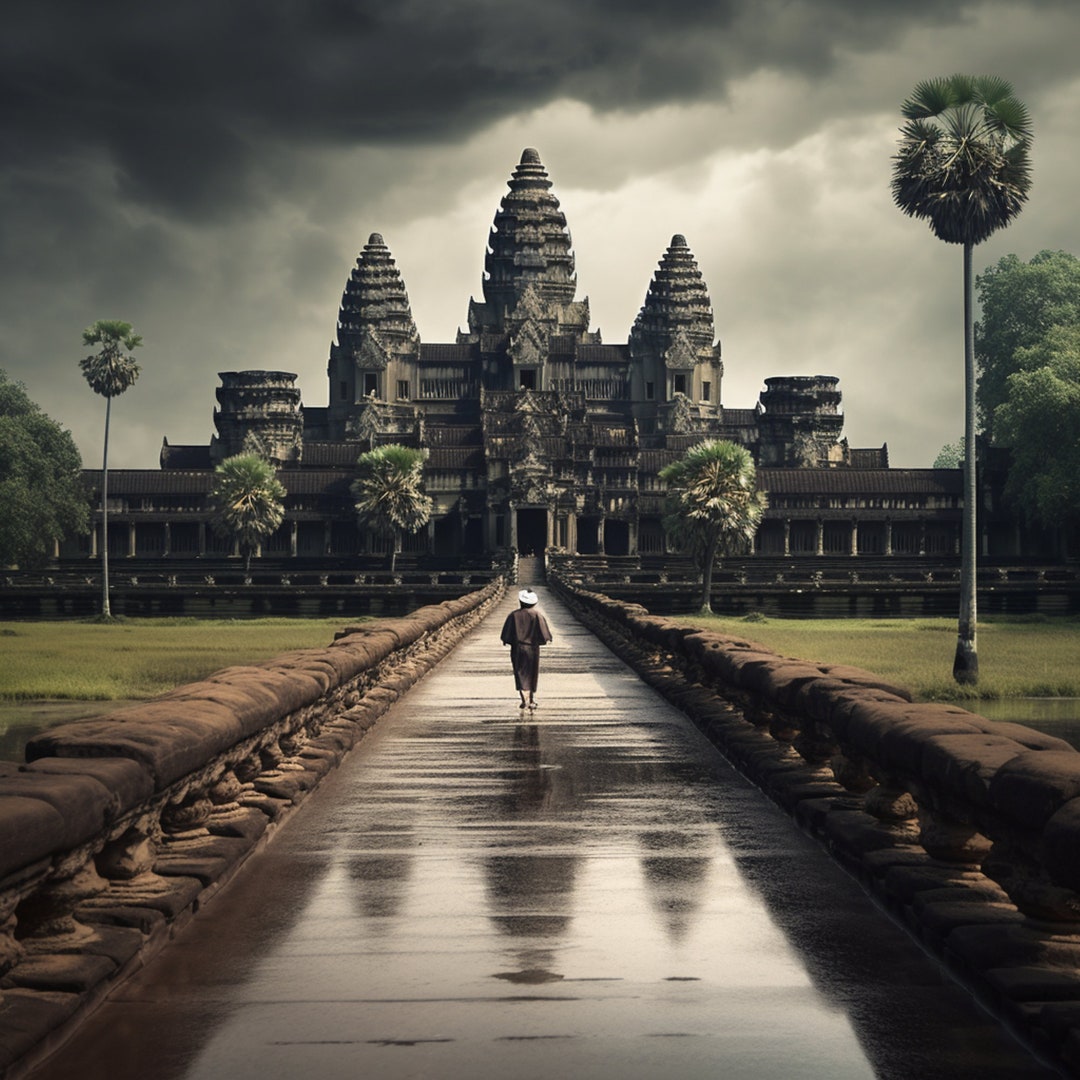 Angkor Wat Entrance AI Digital Download Digital Art Digital Image ...