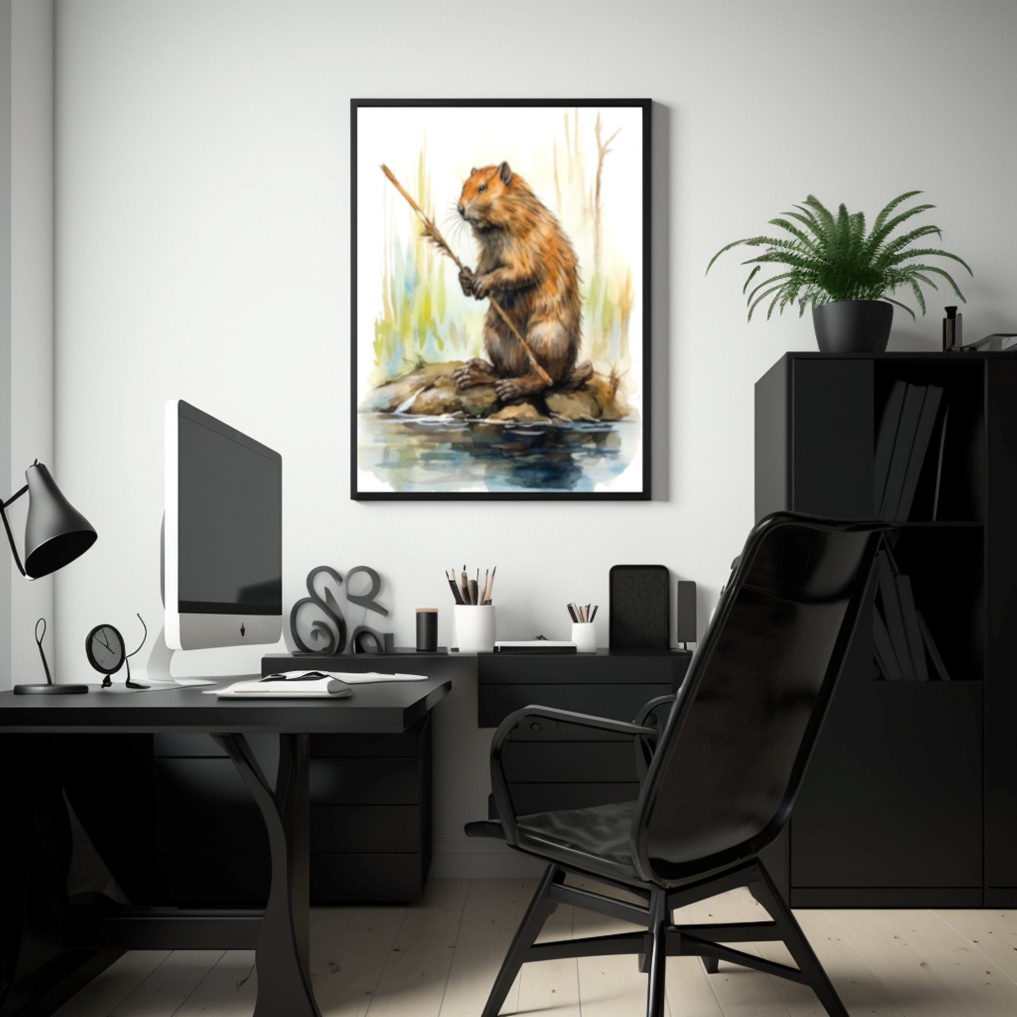 Beaver Watercolor AI Digital Download Digital Art Animal - Etsy