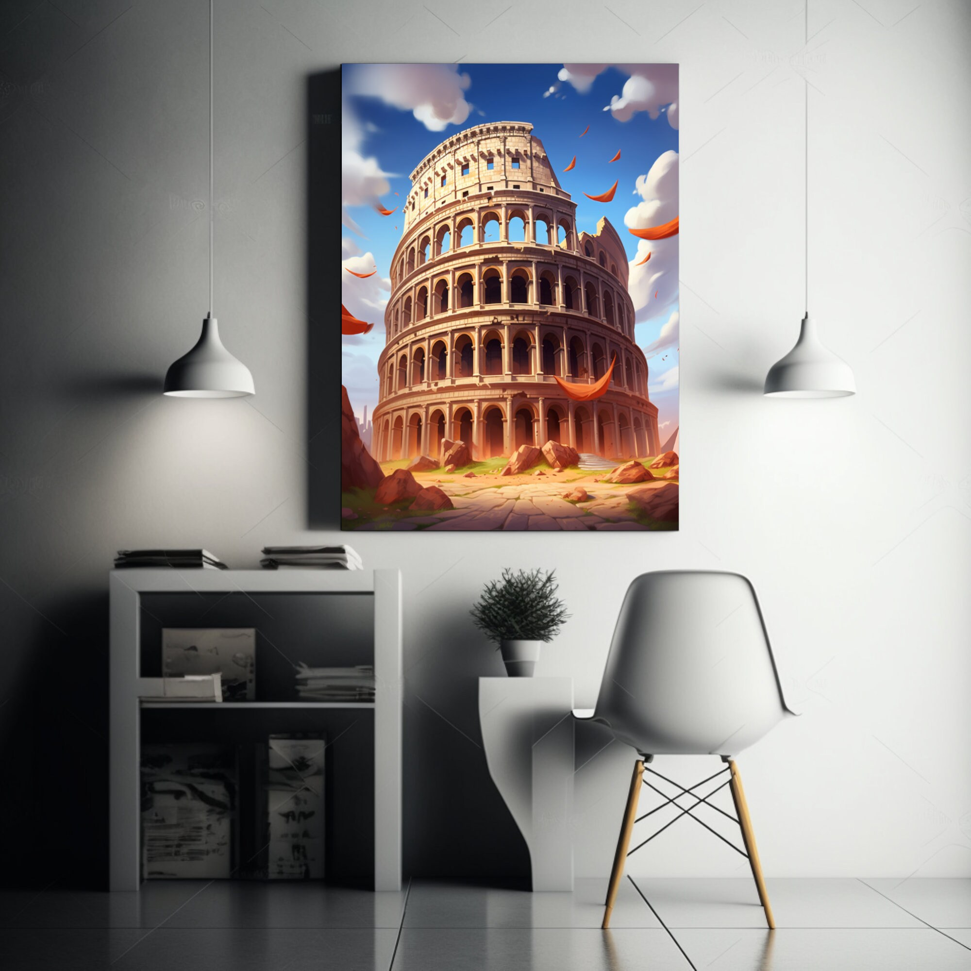 Colosseum Anime AI Digital Download Digital Art Digital Image Landmark ...