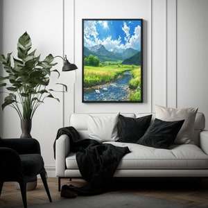 Luminous Valley Retreat Digital Art AI Digital Download Digital Art ...