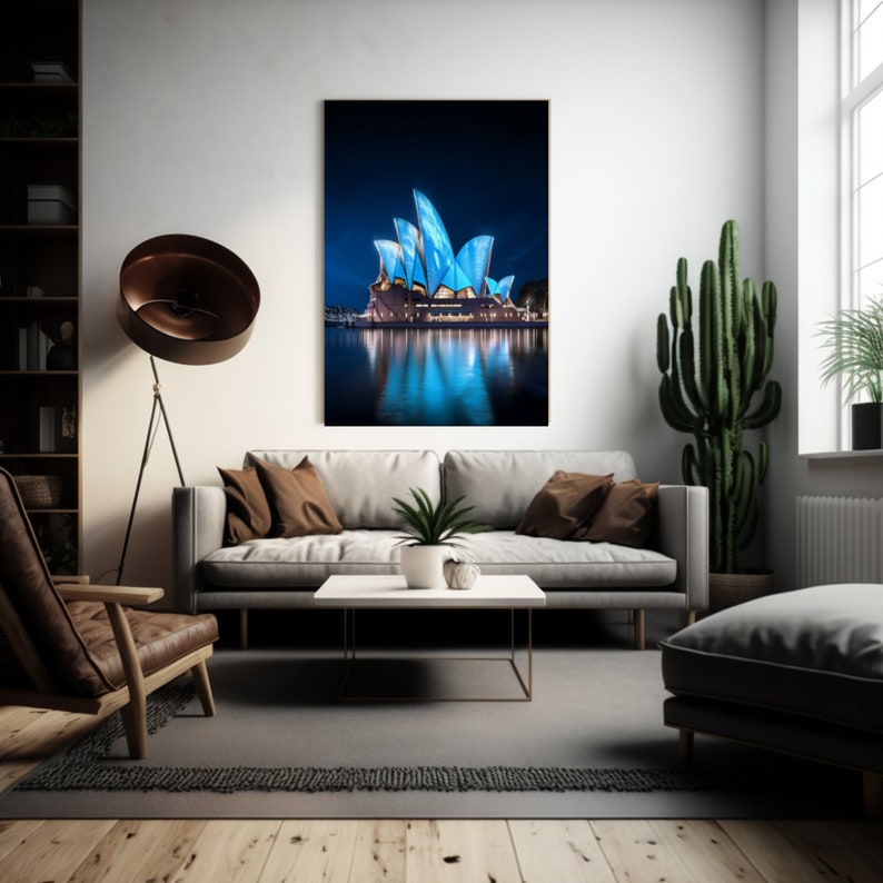 Sydney Opera House Blue AI Digital Download Digital Art Digital Image ...