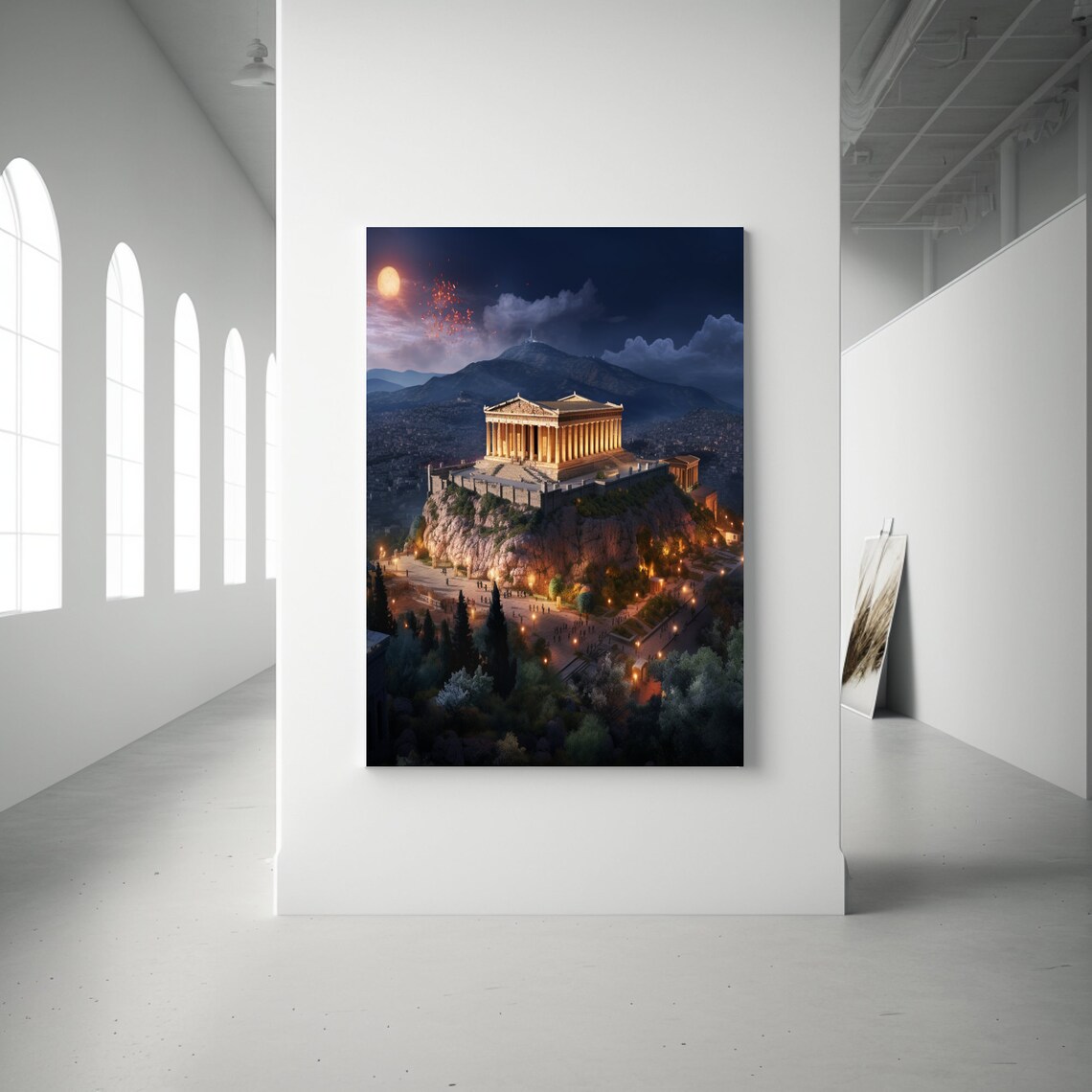 Acropolis of Athens Night AI Digital Download Digital Art Digital Image ...