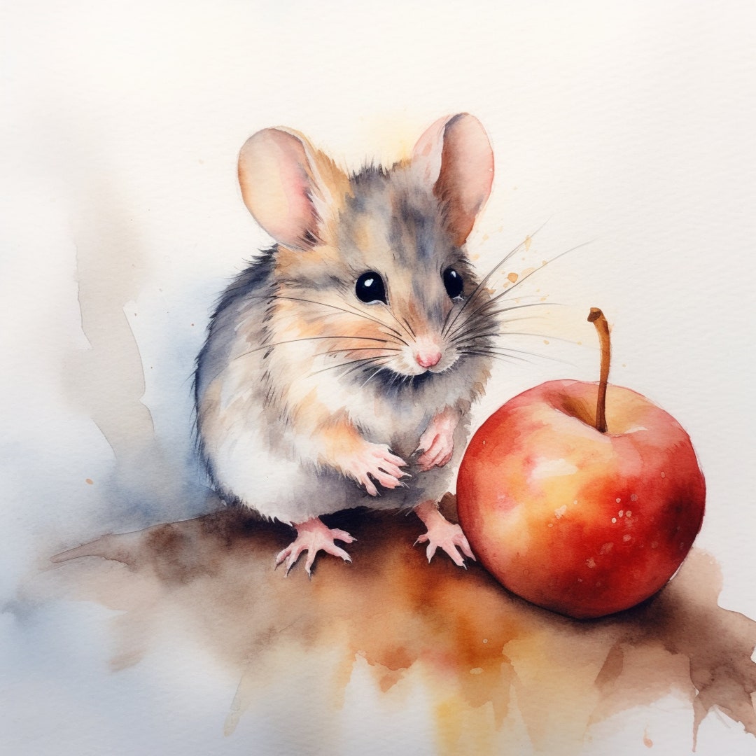 Mouse Watercolor AI Digital Download Digital Art Animal Digital Image ...