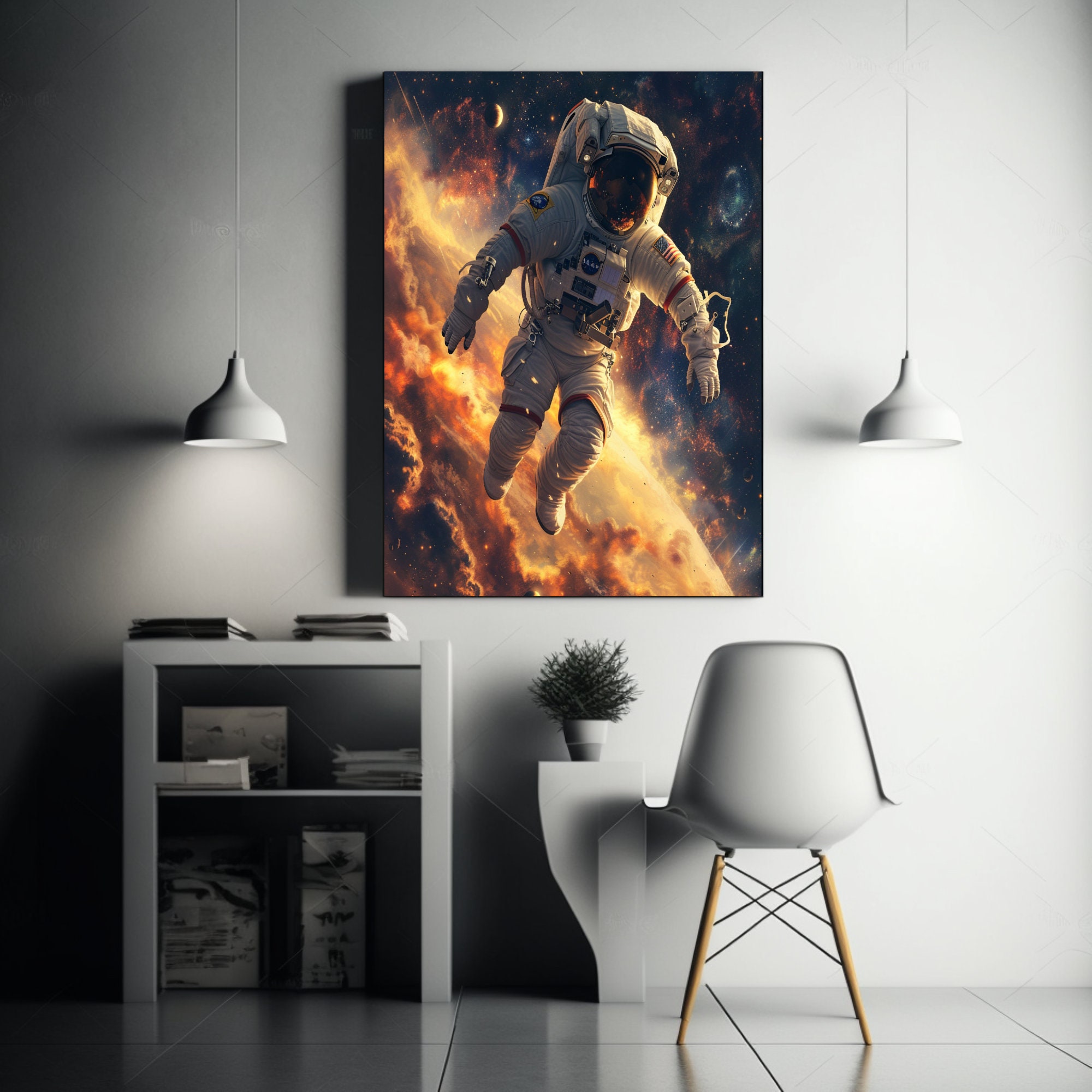 Cosmic Explorer Astronaut Stunning Outer Space Digital Art AI Digital ...