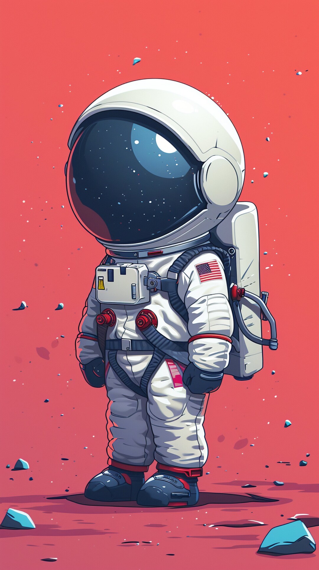Cute Cartoon Astronaut Art Print Space-themed Digital Art AI Digital ...