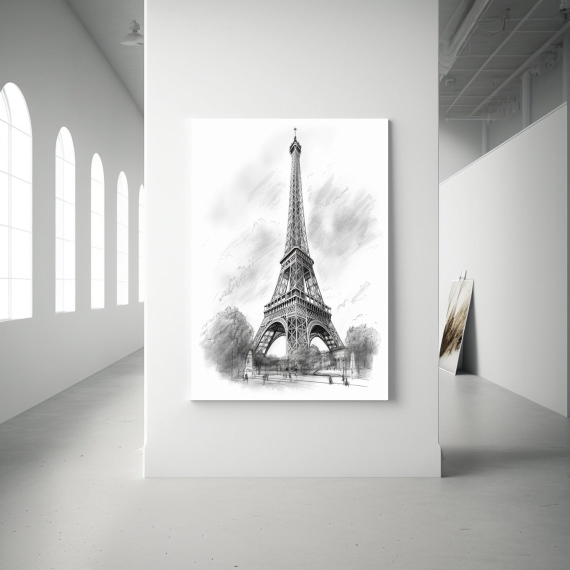 Eiffel Tower Pencil Drawing AI Digital Download Digital Art Digital ...