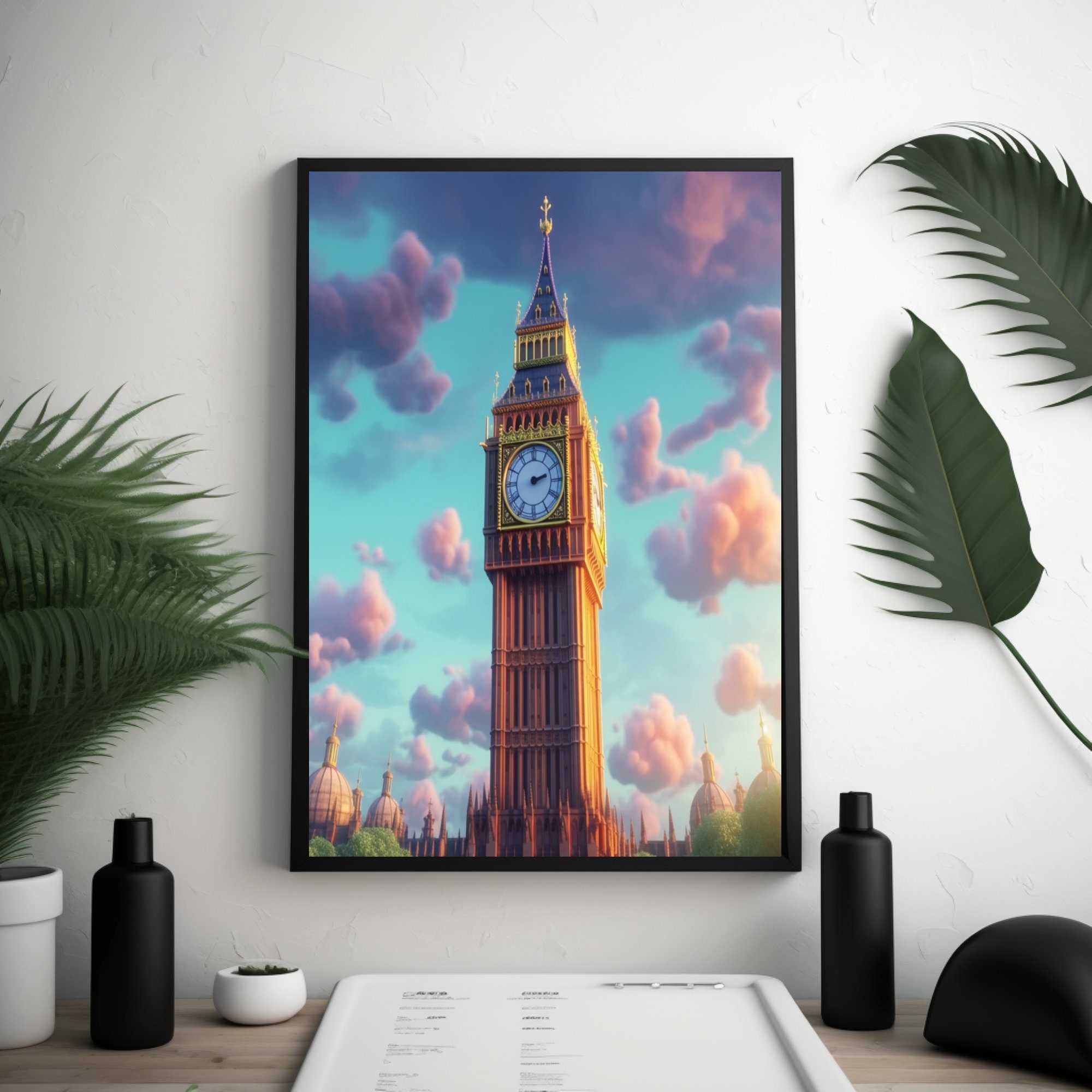 Big Ben Anime AI Digital Download Digital Art Digital Image Landmark - Etsy