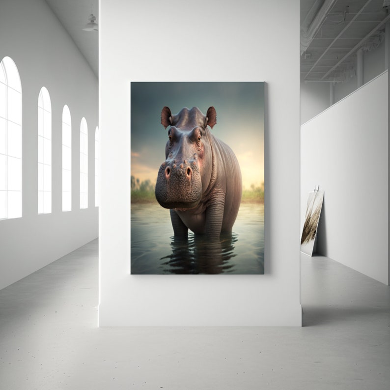 Hippo Color and Watercolor 2 Pack AI Digital Download Digital Art ...