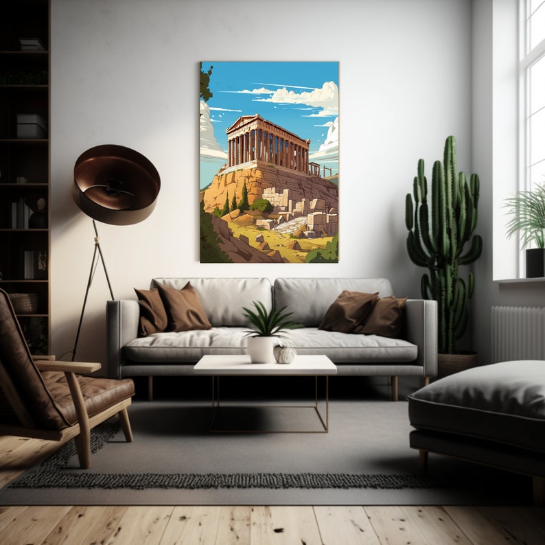 Acropolis of Athens Cartoon AI Digital Download Digital - Etsy