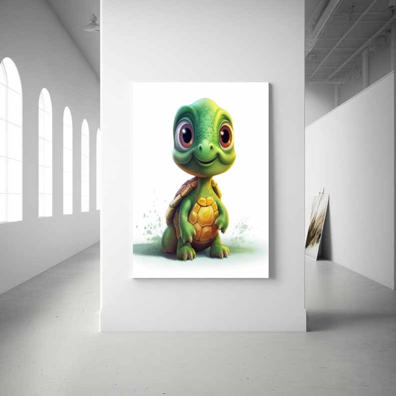 Baby Turtle 4 Pack AI Digital Download Color Cartoon Stained Glass ...