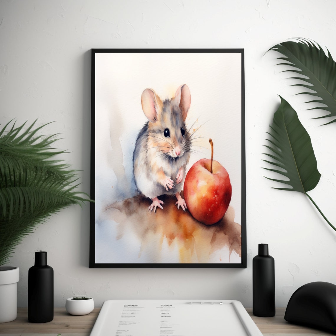 Mouse Watercolor AI Digital Download Digital Art Animal Digital Image ...