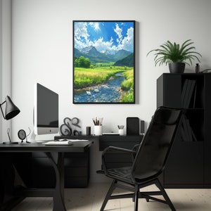 Luminous Valley Retreat Digital Art AI Digital Download Digital Art ...