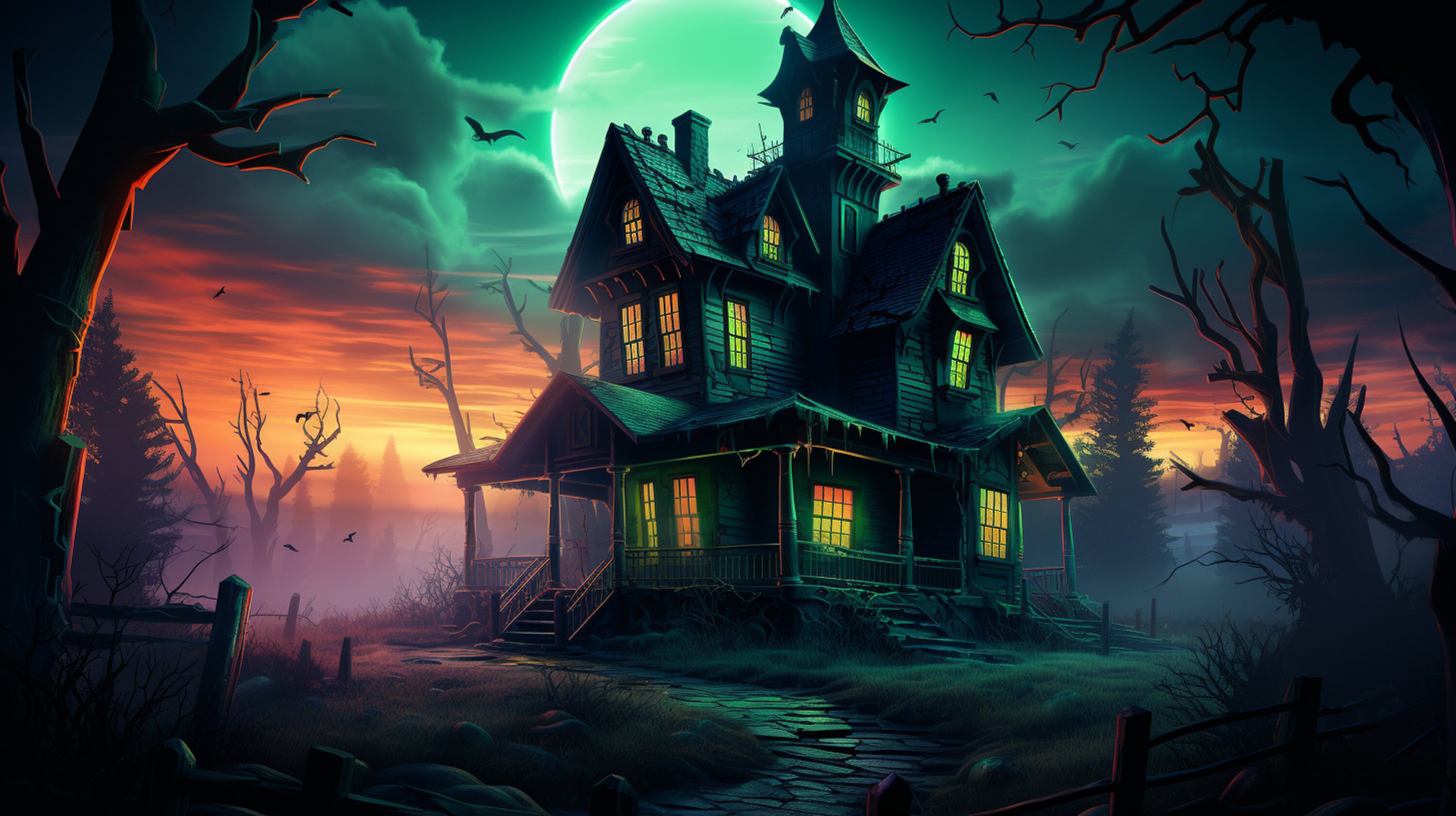 Halloween Haunted House AI Digital Download Digital Art Digital Image ...