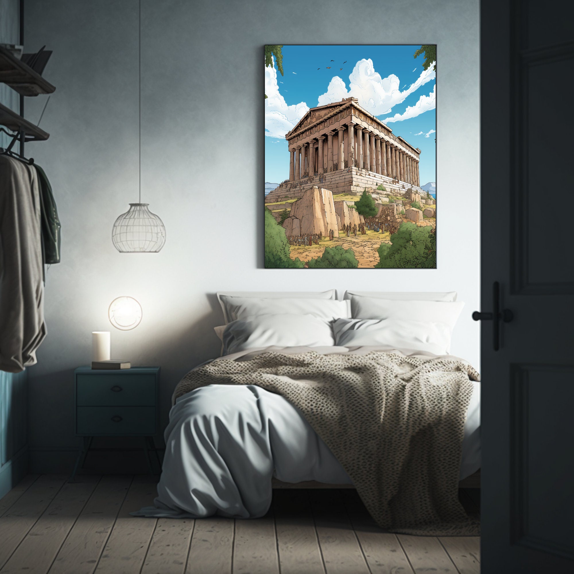 Acropolis of Athens Comic AI Digital Download Digital Art - Etsy