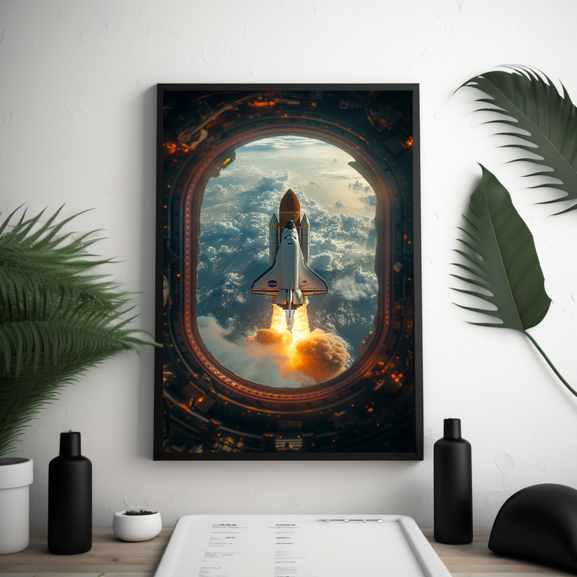 Space Shuttle Launch NASA Astronaut Digital Art AI Digital Download ...