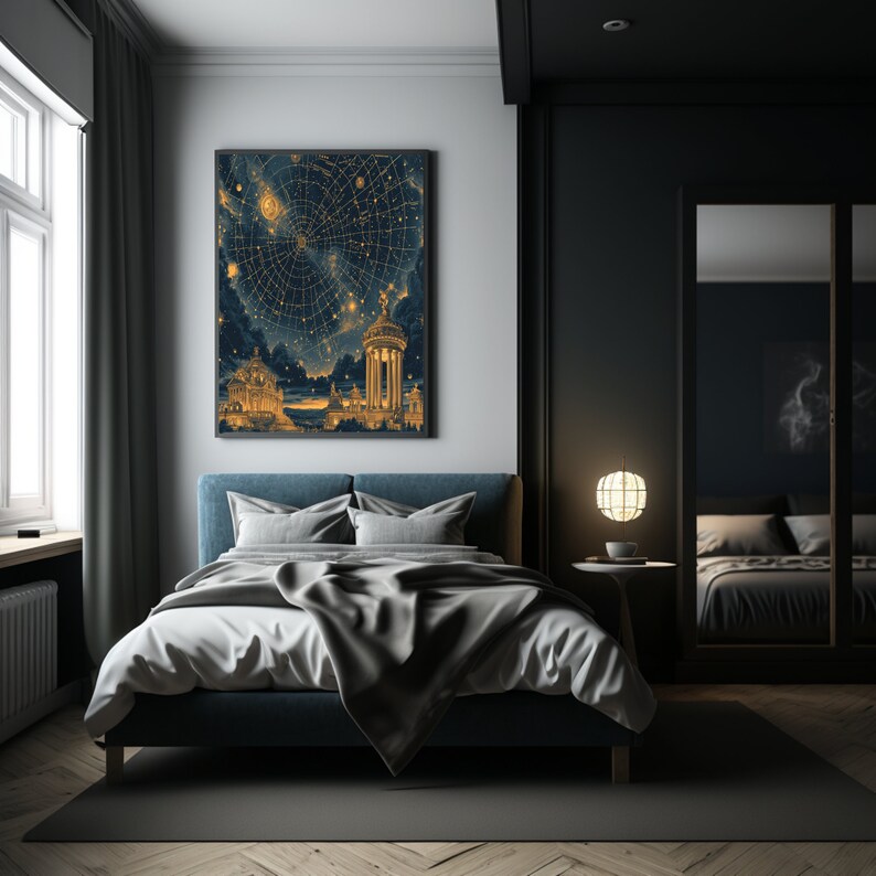 Celestial Elegance: Vintage Star Chart Digital Art AI Digital Download ...