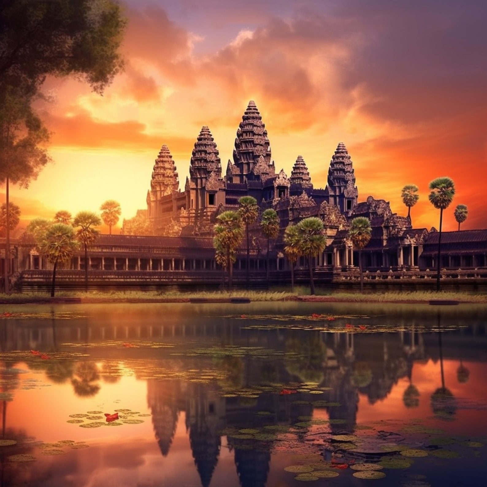 Angkor Wat Illustration AI Digital Download Digital Art Digital Image ...