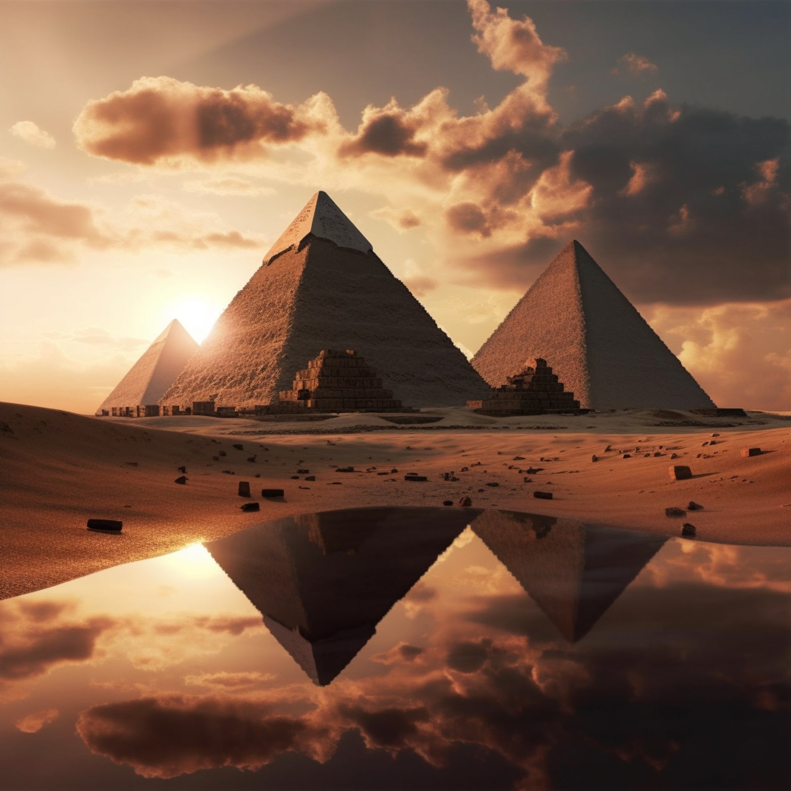Pyramids of Giza Reflection AI Digital Download Digital - Etsy