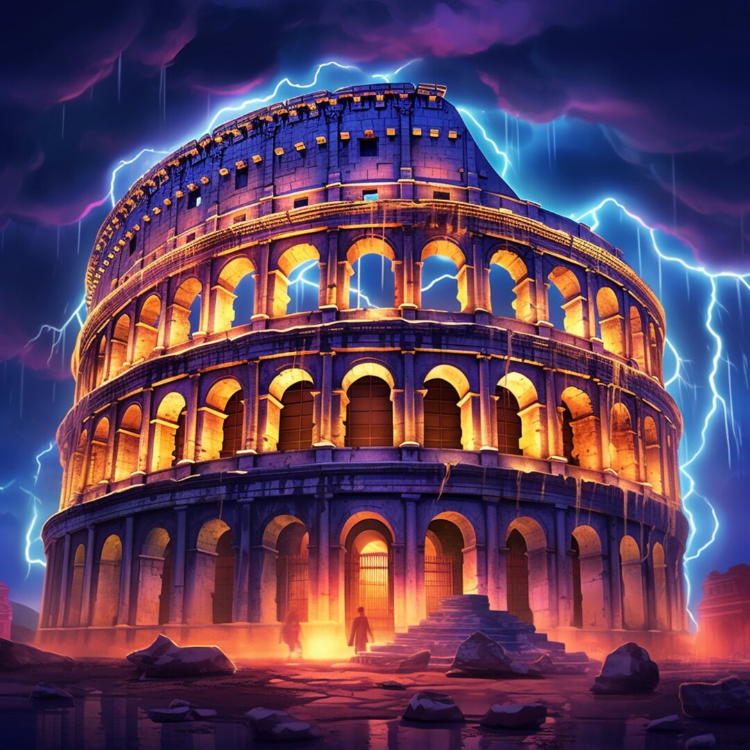 Colosseum Lightening AI Digital Download Digital Art - Etsy
