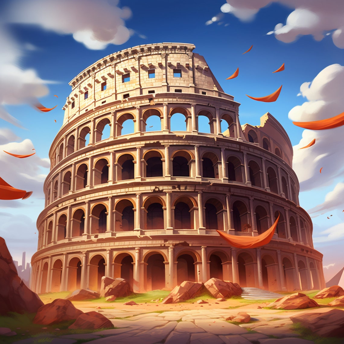 Colosseum Anime AI Digital Download Digital Art Digital Image Landmark ...