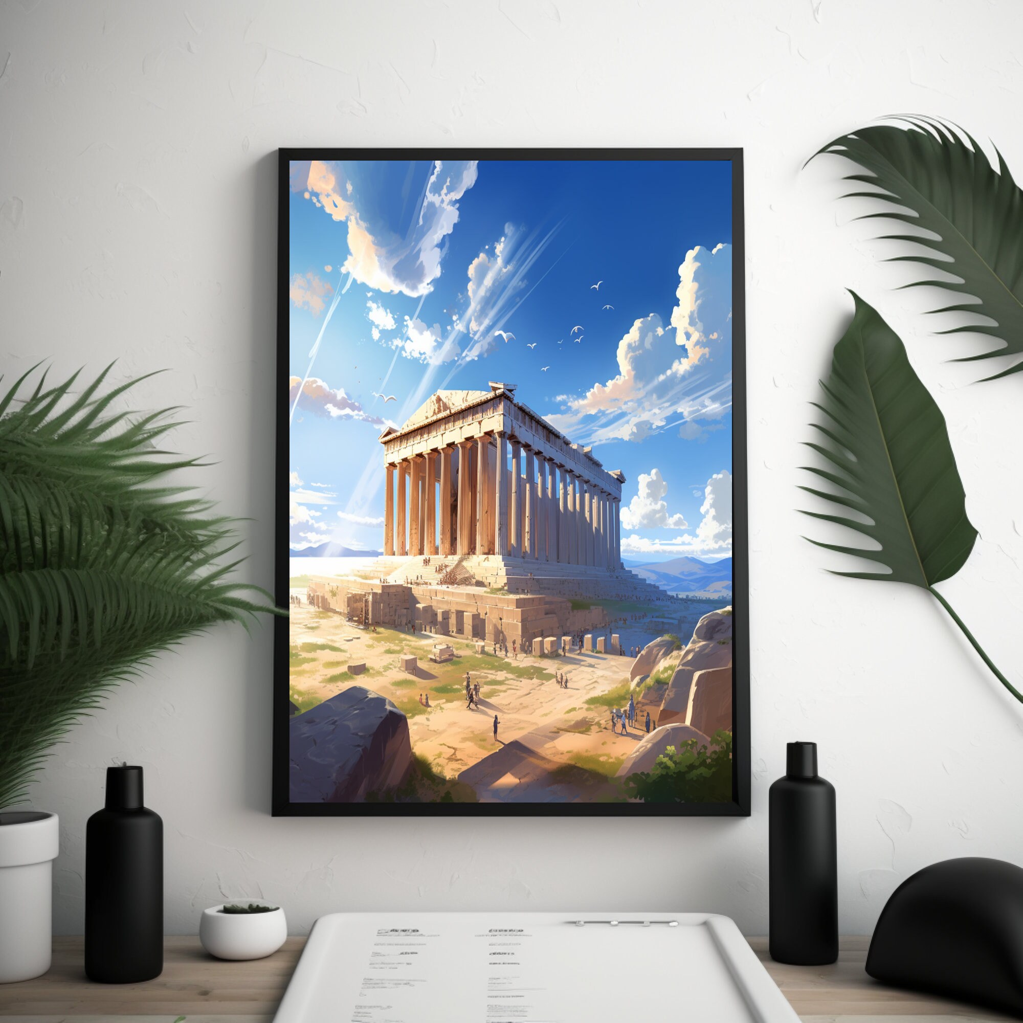 Acropolis of Athens Cartoon AI Digital Download Digital - Etsy